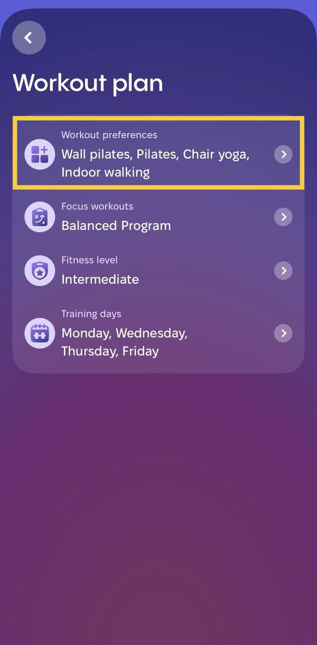 How do I change my workout preferences? – HARNA