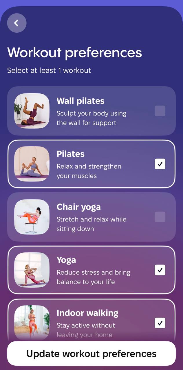 How do I change my workout preferences? – HARNA