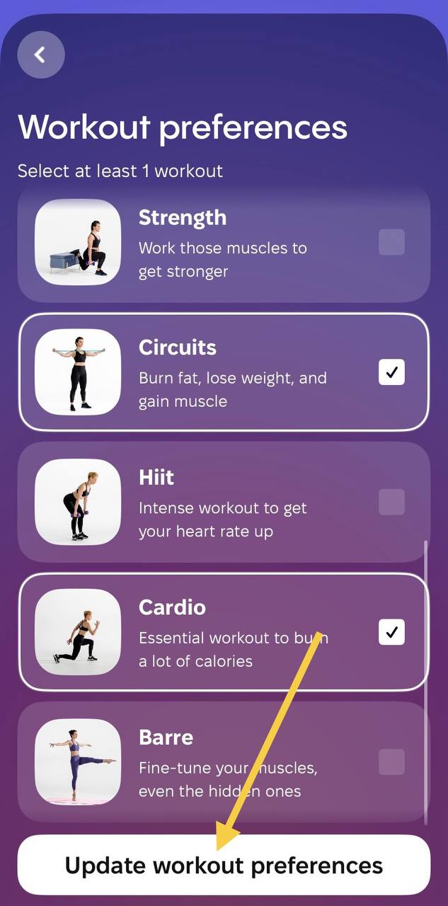 How do I change my workout preferences? – HARNA